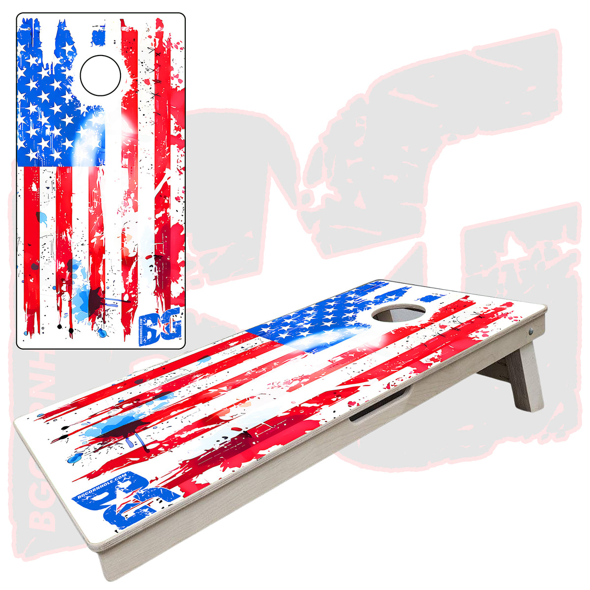 BG "Splatter Flag" Cornhole Boards - Elite Model – BG Cornhole