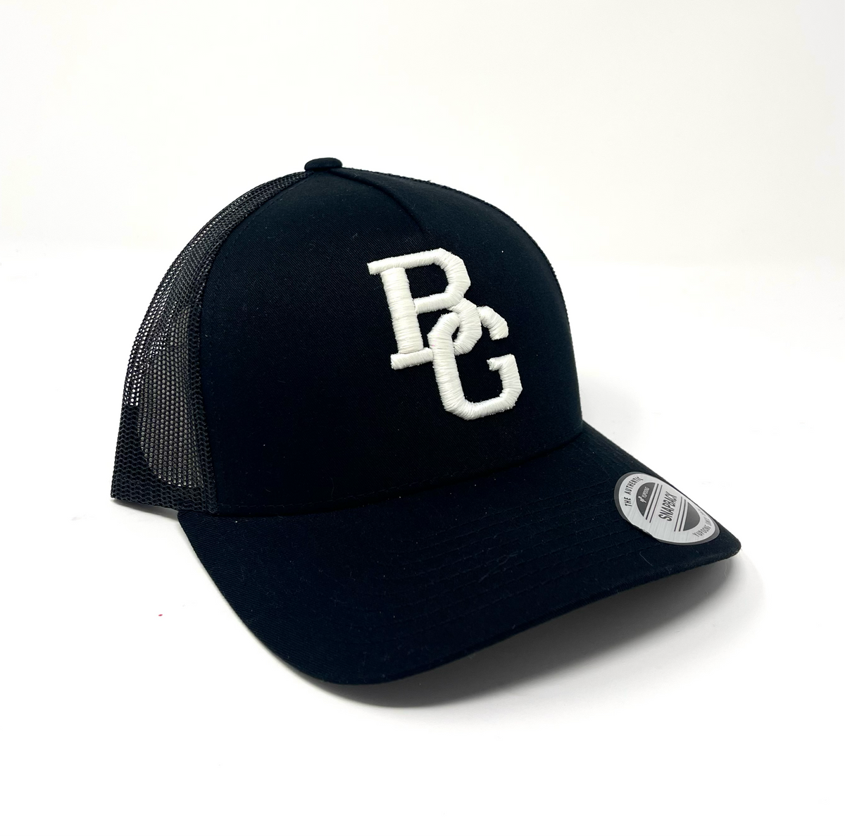 GLOW BG Logo Trucker Hat - YUPOONG – BG Cornhole