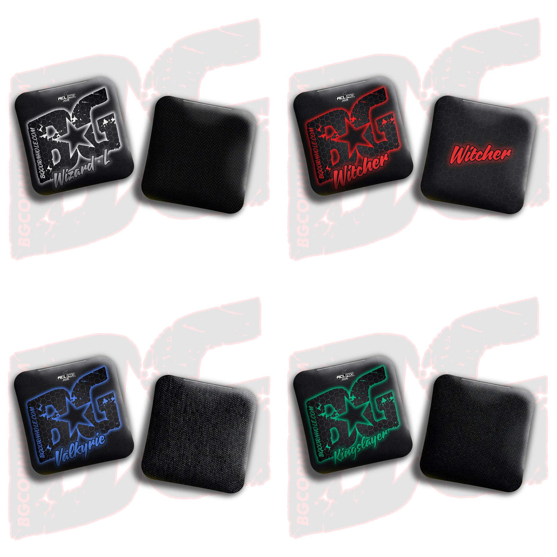 2026 BG Multiple Bag Types - "Hex Glow" - ACL Pro Stamped Cornhole Bag ...